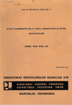 Some Comments on A Tidal Irrigation System with Kolam